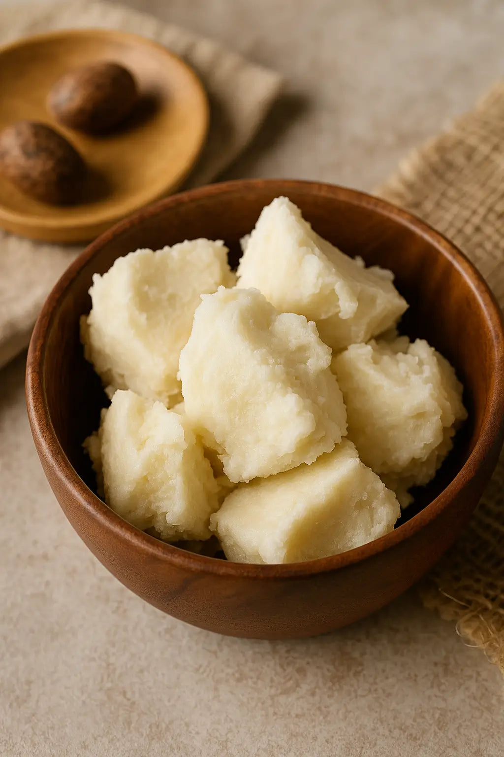 Jar of unrefined Shea Butter with shea nuts and leaves — natural ...