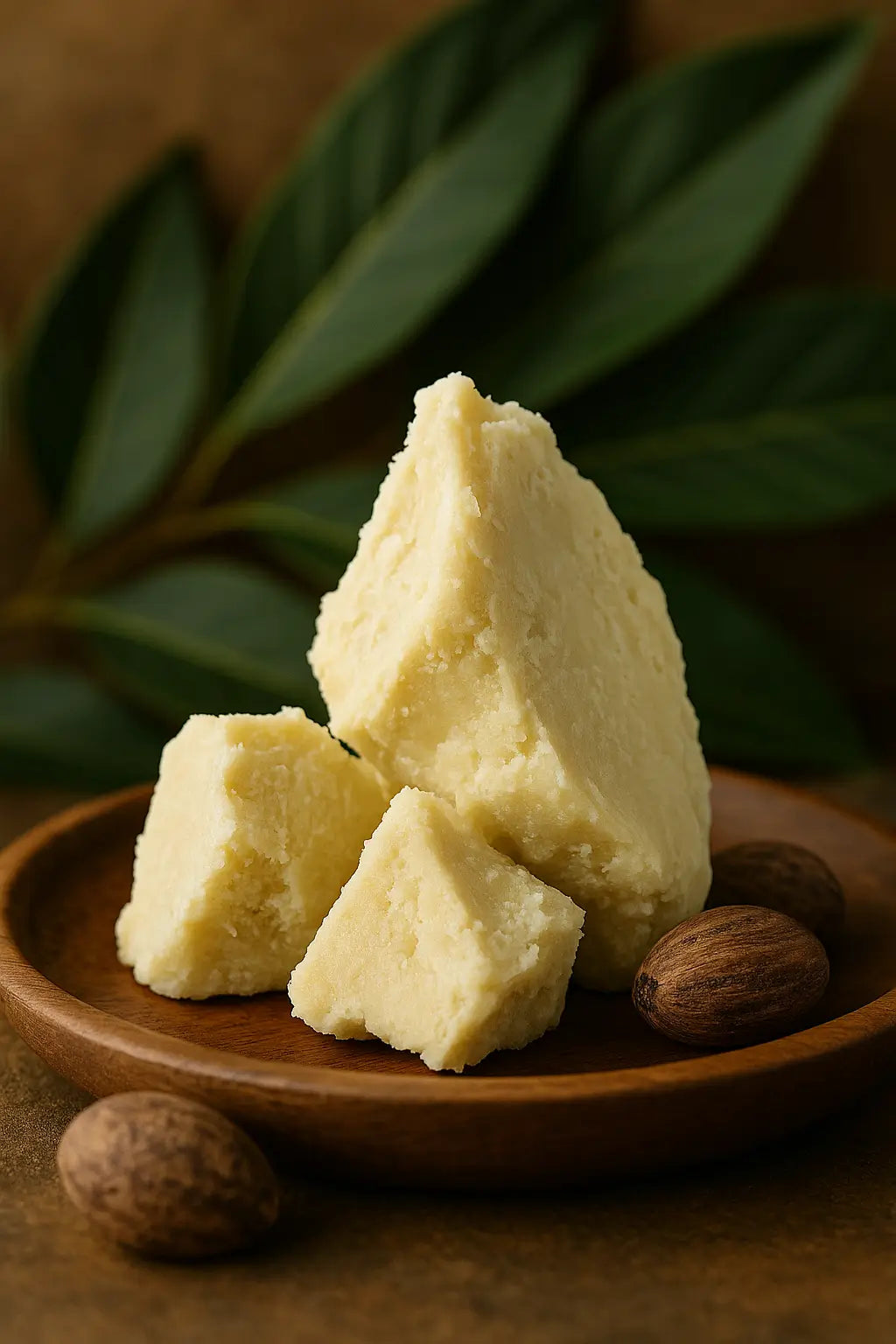 Jar of unrefined Shea Butter with natural, creamy texture.