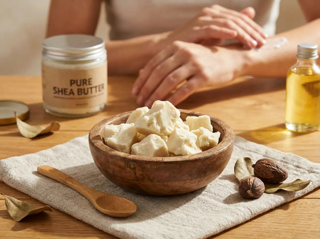 Pure shea butter for healthy skin, deep hydration, and natural skincare